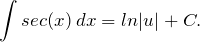 Integral de sec(x) - Matemática & Afins